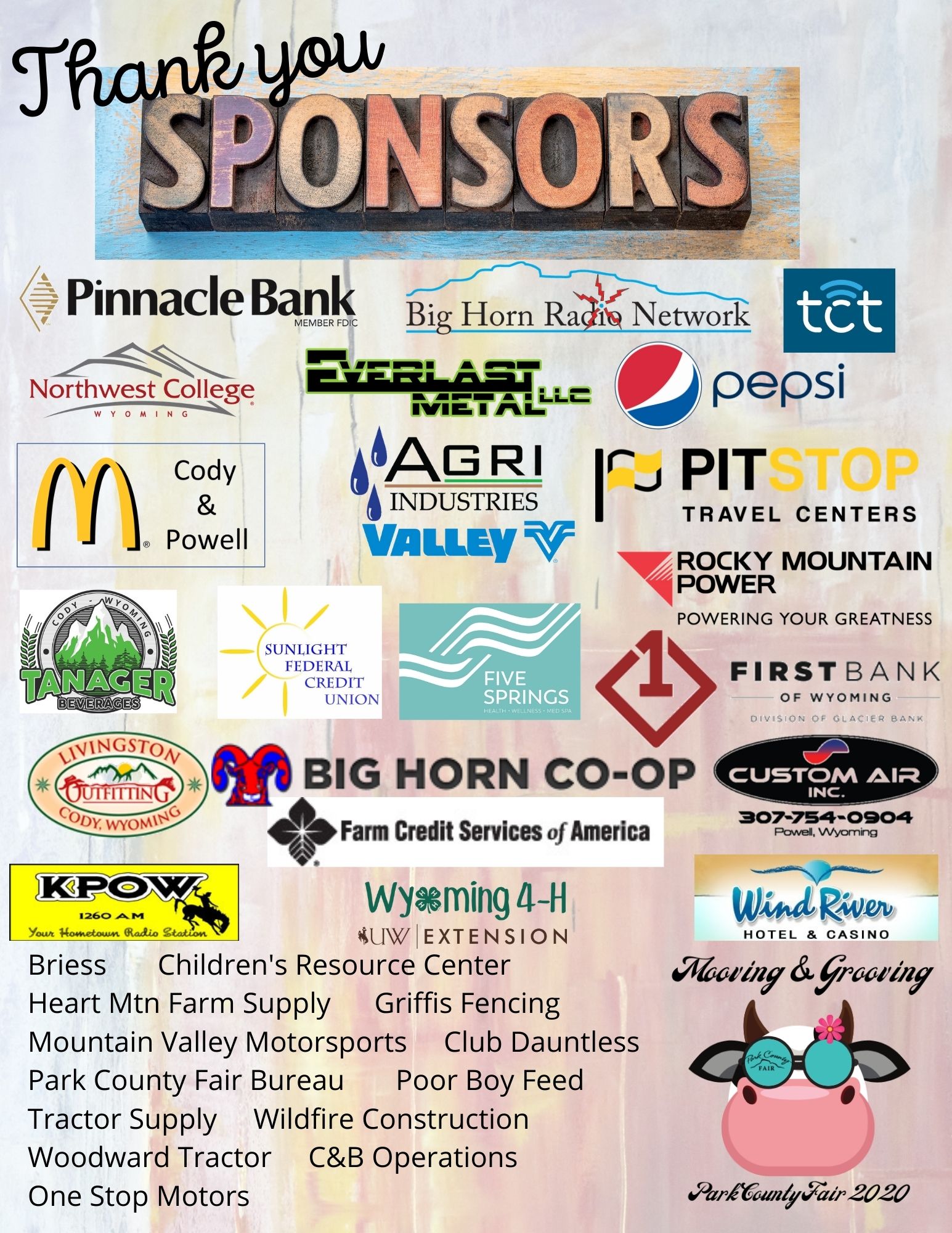 Sponsors – Park County Events & Fair
